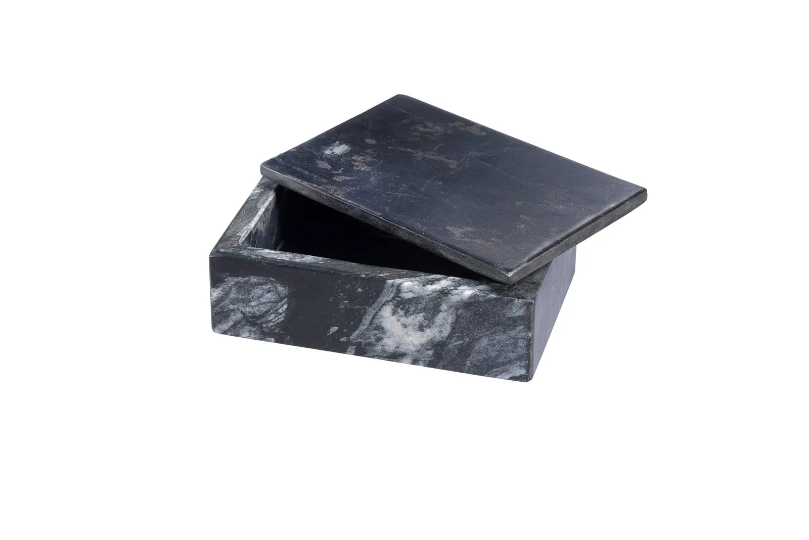 Black Marble Rectangular Box with Lid - Set of 2 | Luxury Storage & De